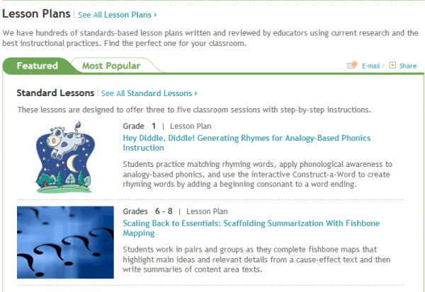 K-12 Reading Lesson Plans - The Teachers' Cafe