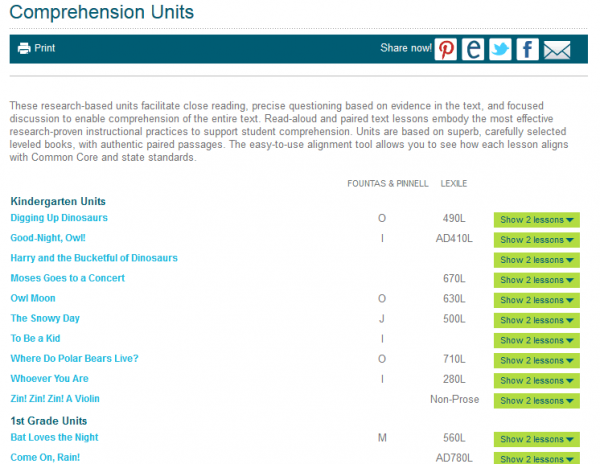 Common Core Reading Lessons: Comprehension Units - The Teachers' Cafe