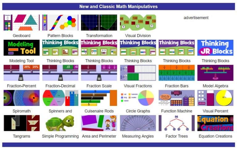 Interactive Math Manipulatives - The Teachers' Cafe