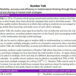 Number Talks Cheat Sheet - The Teachers' Cafe